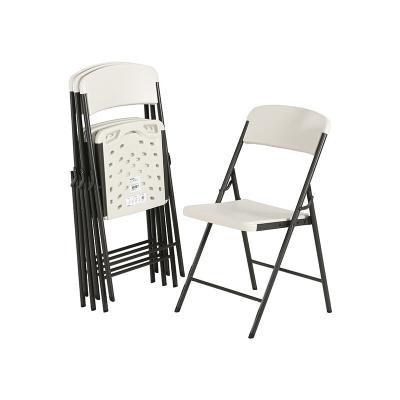 China Plastic Folding Chair Living Room Dining Events Barbecue Modern Furniture Stainless Steel High Quality DDP Shipping White for sale
