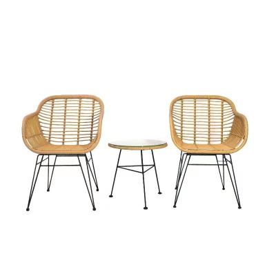 China Factory Direct Sale Is Cheap Wicker Coffee Rattan Garden Furniture Patio 3 Pieces Chair Outdoor Table Bistro Set for sale