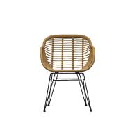 China New Design Outdoor Steel Rattan Garden Chair Patio Furniture Dining Chair Steel Garden Armrest Chair for sale