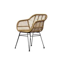 China New Design Outdoor Steel Rattan Garden Chair Patio Furniture Dining Chair Steel Garden Armrest Chair for sale