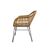 China New Design Outdoor Steel Rattan Garden Chair Patio Furniture Dining Chair Steel Garden Armrest Chair for sale