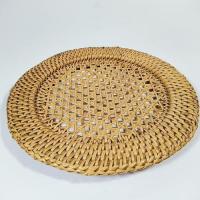 China Natural Rattan Round Classic Charger Plate with Pattern Handmade Woven Customizable for Wholesale From China for sale