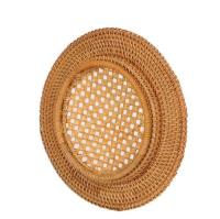 China Natural Rattan Round Classic Charger Plate with Pattern Handmade Woven Customizable for Wholesale From China for sale
