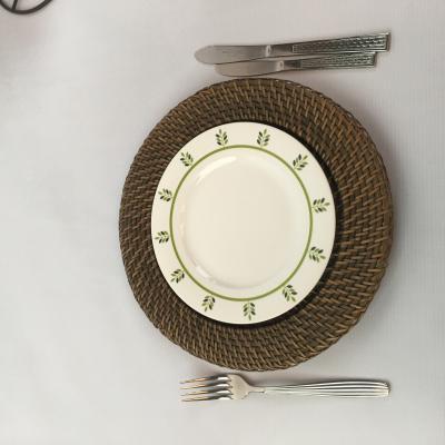 China Woven Placemats Natural Woven Rattan Placemats Heat Resistant Non-Slip Boho Charger Placemats for sale