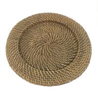 China Woven Placemats Natural Woven Rattan Placemats Heat Resistant Non-Slip Boho Charger Placemats for sale