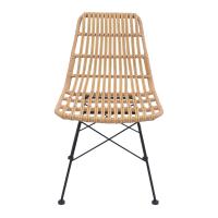 China YILIN Modern Luxury Rattan Chair Living Room Dining Chair Outdoor Furniture Black Metal and Grass Woven Dining Chairs Provide for sale