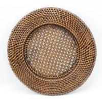 China Natural Rattan Tablemat Hollow Wicker Charger Plates for Holiday Christmas Kitchen Table Mat Round Woven Placemats for sale