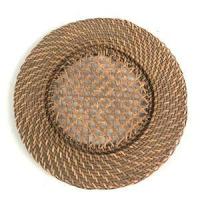 China Natural Rattan Tablemat Hollow Wicker Charger Plates for Holiday Christmas Kitchen Table Mat Round Woven Placemats for sale