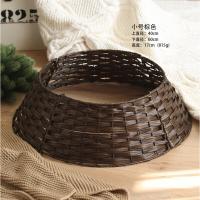 China Diameter Detachable PE Rattan Woven Customizable Size Color Christmas Tree Collar Skirt Fence Artificial Christmas Tree Base for sale