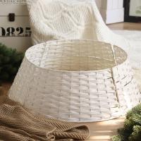 China Diameter Detachable PE Rattan Woven Customizable Size Color Christmas Tree Collar Skirt Fence Artificial Christmas Tree Base for sale