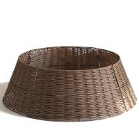 China Diameter Detachable PE Rattan Woven Customizable Size Color Christmas Tree Collar Skirt Fence Artificial Christmas Tree Base for sale