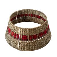 China Grey Woven Rattan Wicker Christmas Tree Skirt Natural Willow Stand Cover for Christmas Tree Base Tree Skirt for sale