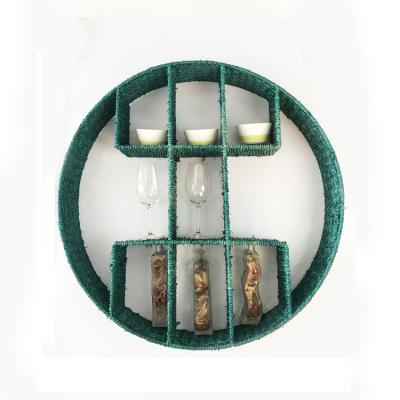 China Animal Shape Iron Frame Wall Hanging Round Wall Storage Rack for sale