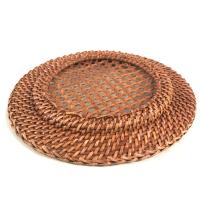 China Hot Selling Natural Rattan Hand-woven Eco-friendly Dining Placemats Multi-purpose High-end Restaurant Dining Placemats for sale