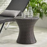 China YILIN Modern Design Handmade Rattan Woven Patio Table Garden Table Round Home Durable Outdoor Outdoor Furniture Set Giardino Tek for sale
