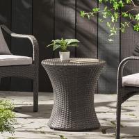 China YILIN Modern Design Handmade Rattan Woven Patio Table Garden Table Round Home Durable Outdoor Outdoor Furniture Set Giardino Tek for sale