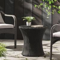 China YILIN Modern Design Handmade Rattan Woven Patio Table Garden Table Round Home Durable Outdoor Outdoor Furniture Set Giardino Tek for sale