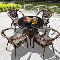 China Furniture Set High Back Patio Rattan Wicker Dining Garden Chair Comfortable Leisure Outdoor Eco-friendly Contemporary for sale