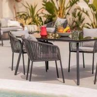 China Furniture Set High Back Patio Rattan Wicker Dining Garden Chair Comfortable Leisure Outdoor Eco-friendly Contemporary for sale