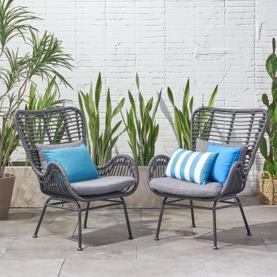 China YILIN Furniture Chair and Coffee Table Set Wicker Bistro Set Balcony PE Steel Popular Sale Outdoor Wicker 3 Pieces Modern for sale