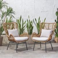China YILIN Furniture Chair and Coffee Table Set Wicker Bistro Set Balcony PE Steel Popular Sale Outdoor Wicker 3 Pieces Modern for sale
