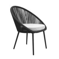 China YILIN Woven Rope Patio Furniture Set Conversation Bistro Set Outdoor Furniture Garden 3 Piece Dining Set Modern Metal Frame for sale