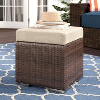 China YILIN Factory Wholesale Modern Multipurpose Hand-woven Rattan Wicker Outdoor Dining Ottoman Home Relaxing Durable Table for sale