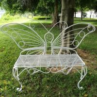 China YILIN Garden Bench Bench Iron Modern Outdoor Table Factory Wholesale Multioutdooronal Metal Butterfly Round Dining Set 2 Chairs for sale