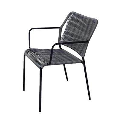 China Modern Style Hand-woven Rattan Outdoor Rope Garden Furniture Rattan Dining Chair All-weather Sun-proof Waterproof Provide 50pcs for sale