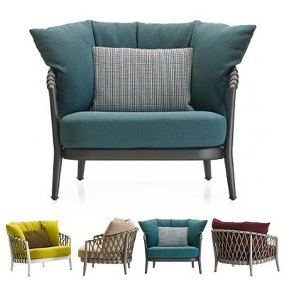 China Factory Hand-Make Braid Rope Weaving Patio Chairs Modern Garden Outdoor Furniture for sale