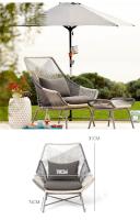 China All-weather Rattan Outdoor Furniture Patio Chairs Garden Rattan Wicker Chairs Rope Weaving Lounge Chair for sale