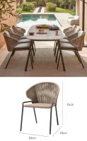 China All-weather Rattan Outdoor Furniture Patio Chairs Garden Rattan Wicker Chairs Rope Weaving Lounge Chair for sale
