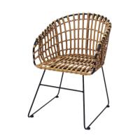 China Factory Wholesale Poly Rattan Woven Garden Dining Chairs Durable Strong Comfortable Waterproof Rattan Arm Chair for sale