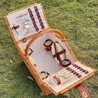 China Manufacturer Wholesale Collapsible Picnic Basket - Cheap Rattan Wicker Set, Includes Lid & Handle for sale