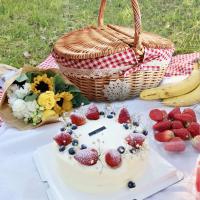 China Woven Basket with Lid and Handle Willow Basket Vintage Storage Basket for Outdoor Camping Picnic for sale