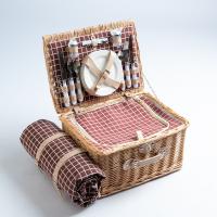 China Hot Selling Picnic Must-Have High-end Luxury Picnic Tableware Storage Basket Wicker Picnic Basket for sale