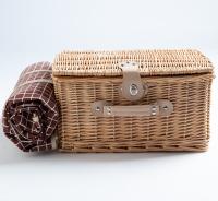 China Hot Selling Picnic Must-Have High-end Luxury Picnic Tableware Storage Basket Wicker Picnic Basket for sale