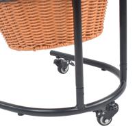 China Supermarket Soft Drink Display Racks Fruit and Vegetable Mobile Four Layers Rack with Rattan Baskets for sale