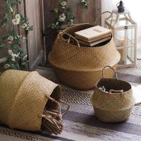 China Cheap Products Natural Seagrass Belly Basket Storage Basket Wholesale Wholesale Willow Picnic Hamper Basket Set for sale