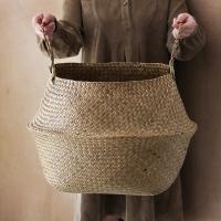 China Cheap Products Natural Seagrass Belly Basket Storage Basket Wholesale Wholesale Willow Picnic Hamper Basket Set for sale
