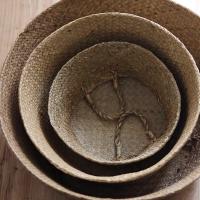 China Cheap Products Natural Seagrass Belly Basket Storage Basket Wholesale Wholesale Willow Picnic Hamper Basket Set for sale