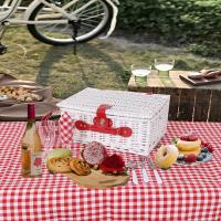 China YILIN Factory Price Handmade Woven Rattan Wicker Storage Basket Multifunction Camping Hiking Picnic Basket for sale