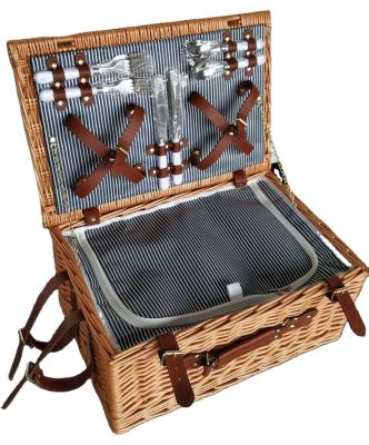 China Yilin High Quality Rattan Hand-woven Picnic Basket Outdoor Camping Storage Basket Multifunction Plastic Woven Bag Picture 1pcs for sale