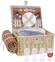 China Yilin Factory Supply Home Storage Handwoven Plastic Wicker Picnic Basket Set for Hiking Camping High Capacity Stackable for sale