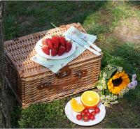 China Yilin Factory Supply Home Storage Handwoven Plastic Wicker Picnic Basket Set for Hiking Camping High Capacity Stackable for sale