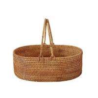 China YILIN Factory Supply Hand-woven High Capacity Storage Basket Multifunction Kitchen Picnic Storage Basket With Handle for sale