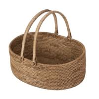 China YILIN Factory Supply Hand-woven High Capacity Storage Basket Multifunction Kitchen Picnic Storage Basket With Handle for sale