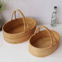China YILIN Factory Supply Hand-woven High Capacity Storage Basket Multifunction Kitchen Picnic Storage Basket With Handle for sale