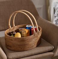 China YILIN Factory Supply Hand-woven High Capacity Storage Basket Multifunction Kitchen Picnic Storage Basket With Handle for sale