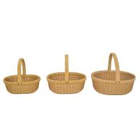 China YILIN Wholesale Price Hand-woven Rattan Storage Basket Multifunction Kitchen Picnic Storage Basket Set for sale